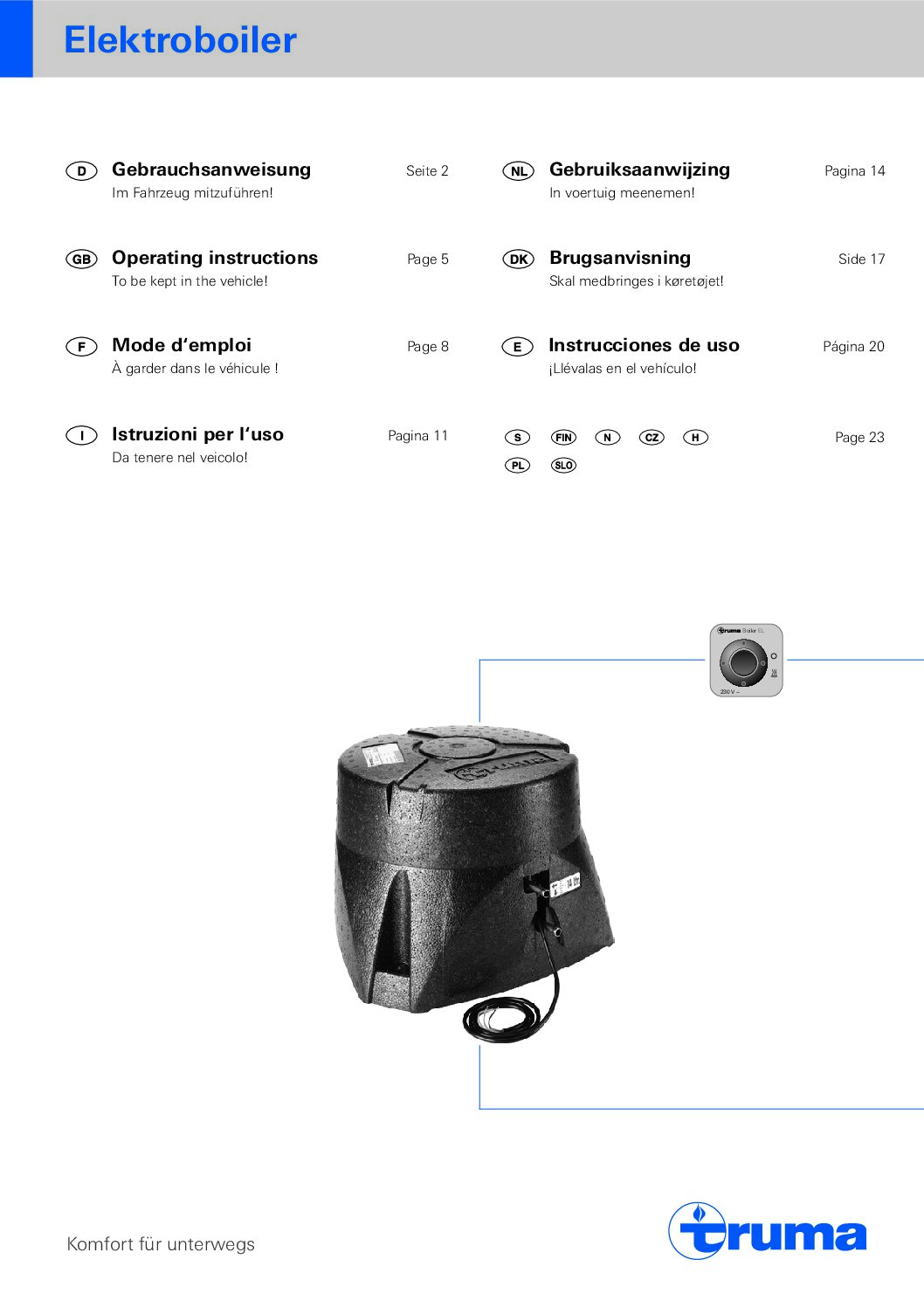 Truma Elektroboiler Bedienungsanleitung